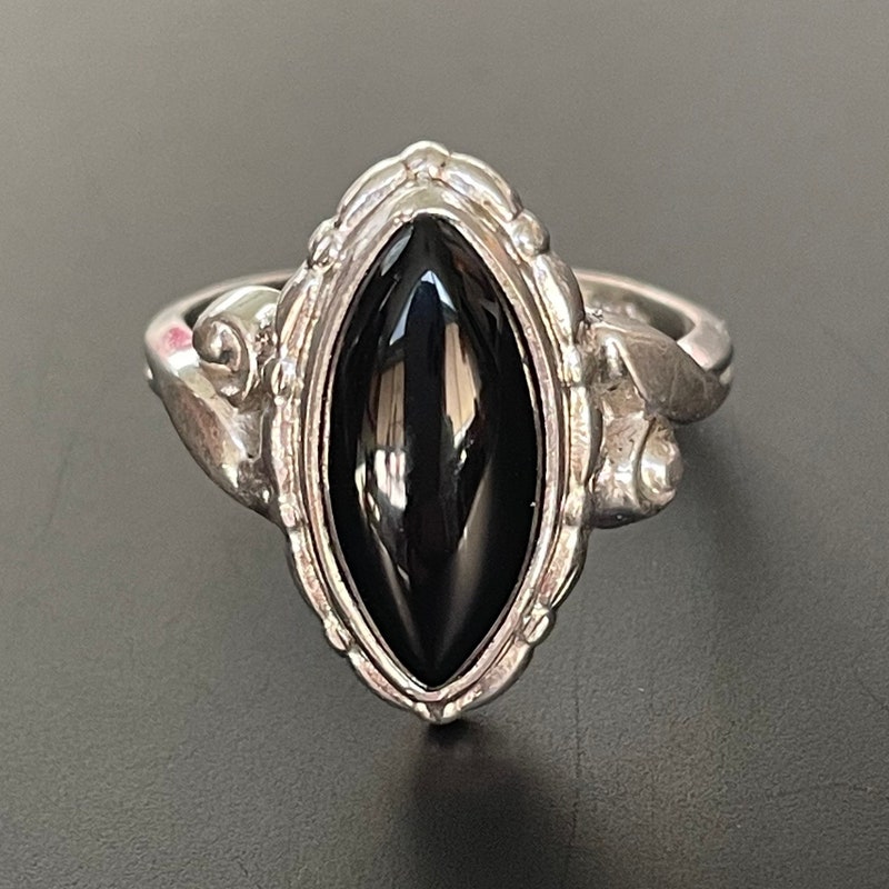 Art Deco Onyx Ring - Etsy
