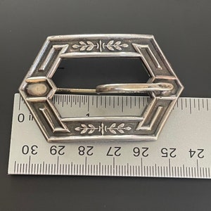 Large Edwardian Sterling Silver Sash Pin Brooch , Rectangular Buckle W ...