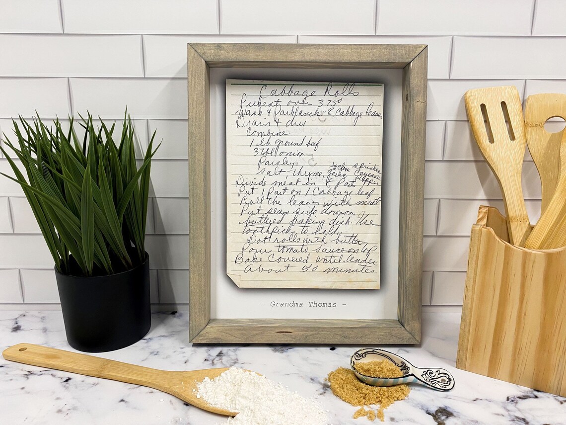 Framed Handwritten Recipe Print: Personalized Family Keepsake - Etsy