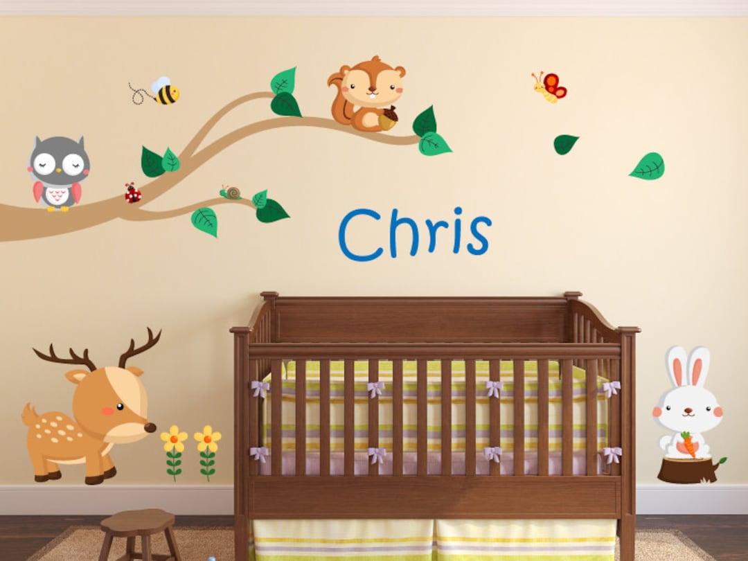 Nursery Wall Decals Forest Decals Animals Wall Decals Custom Nursery ...