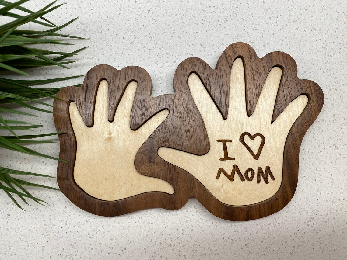 Wooden Handprint Keepsake. Handprint Drawing Traced - Etsy