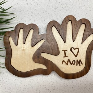 Wooden Handprint Keepsake. Handprint Drawing, Traced Handprints, Kids ...