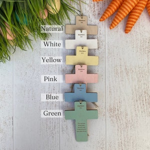 Personalized Easter Basket Name Tag With Bible Verse, Wood Cross ...