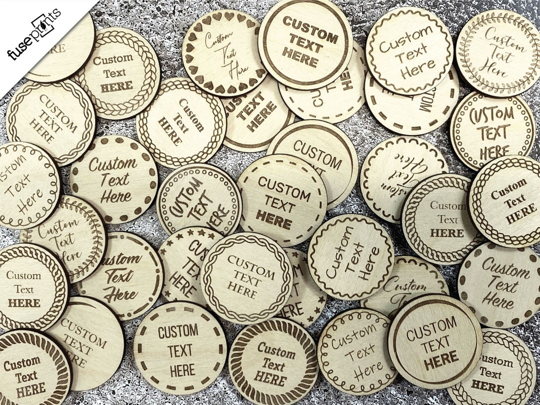 Custom Engraved Wood Tokens: 1.5" Personalized Wooden Coins - Etsy