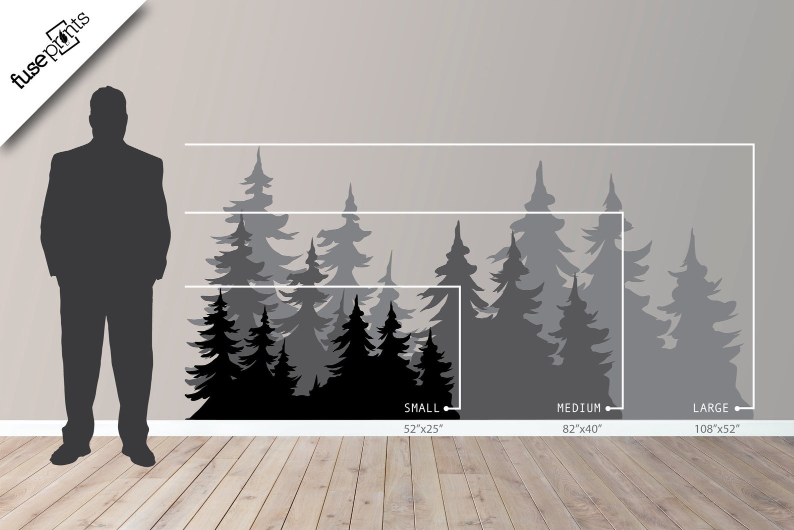 Tree Decal Treeline Wall Decal Tree Silhouette Graphic Tree - Etsy