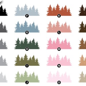 Tree Decal, Treeline Wall Decal, Tree Silhouette Graphic, Tree Wall ...