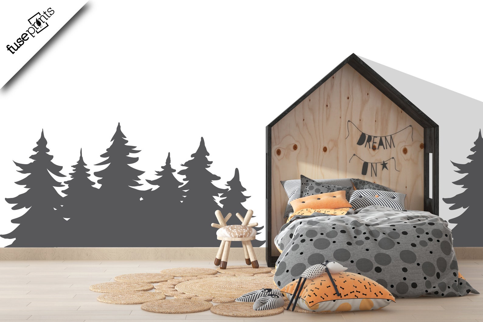 Tree Decal Treeline Wall Decal Tree Silhouette Graphic Tree | Etsy