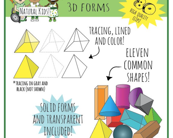 3D Forms/shapes Clip Art for Commercial Use - Etsy