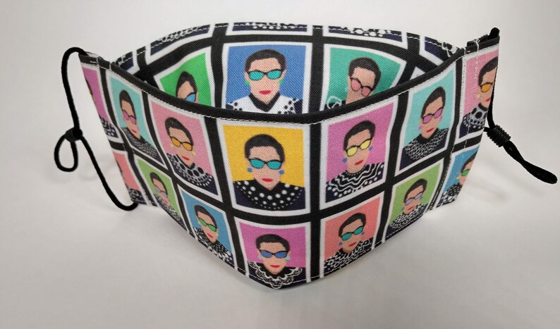 RBG Ruth Bader Ginsburg Pop Art 3d Fitted Facemask Adjustable | Etsy