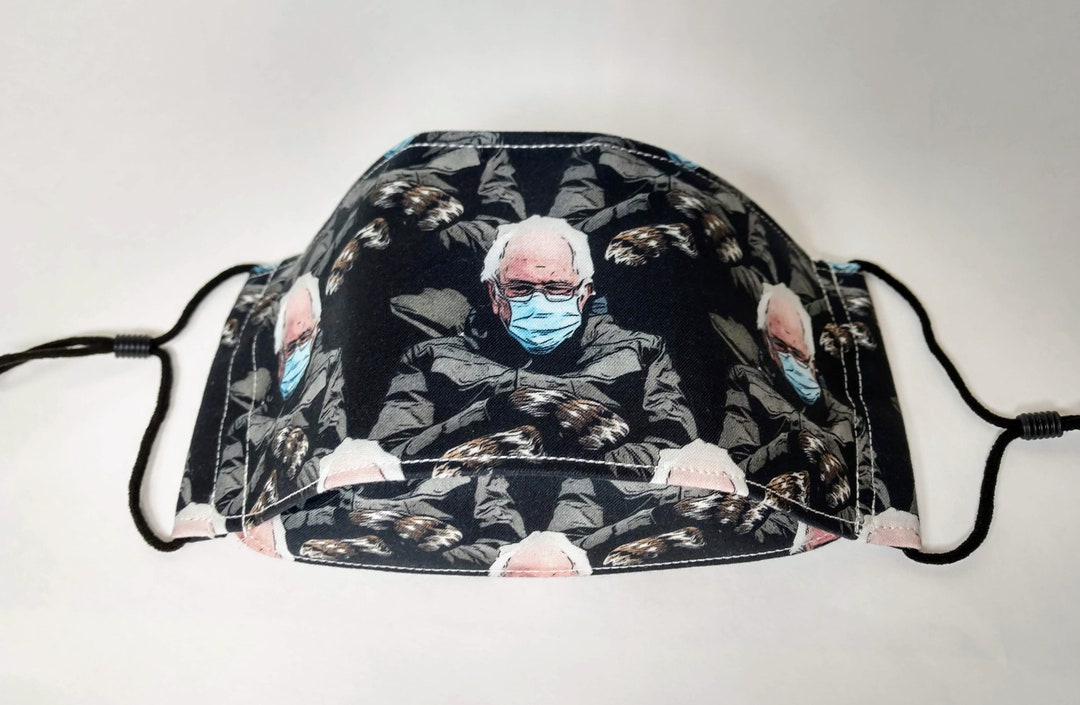 Bernie Sanders Mittens Inauguration Meme 3d Fitted Cotton Face Mask ...