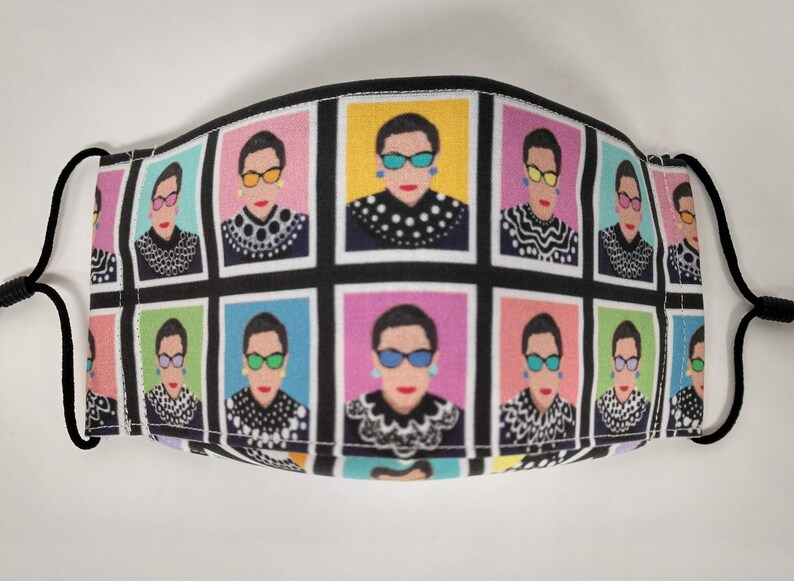 RBG Ruth Bader Ginsburg Pop Art 3d Fitted Facemask Adjustable | Etsy