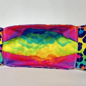 Leopard Print Rainbow 2-layer 3d Face Mask Cotton Adjustable Elastic ...