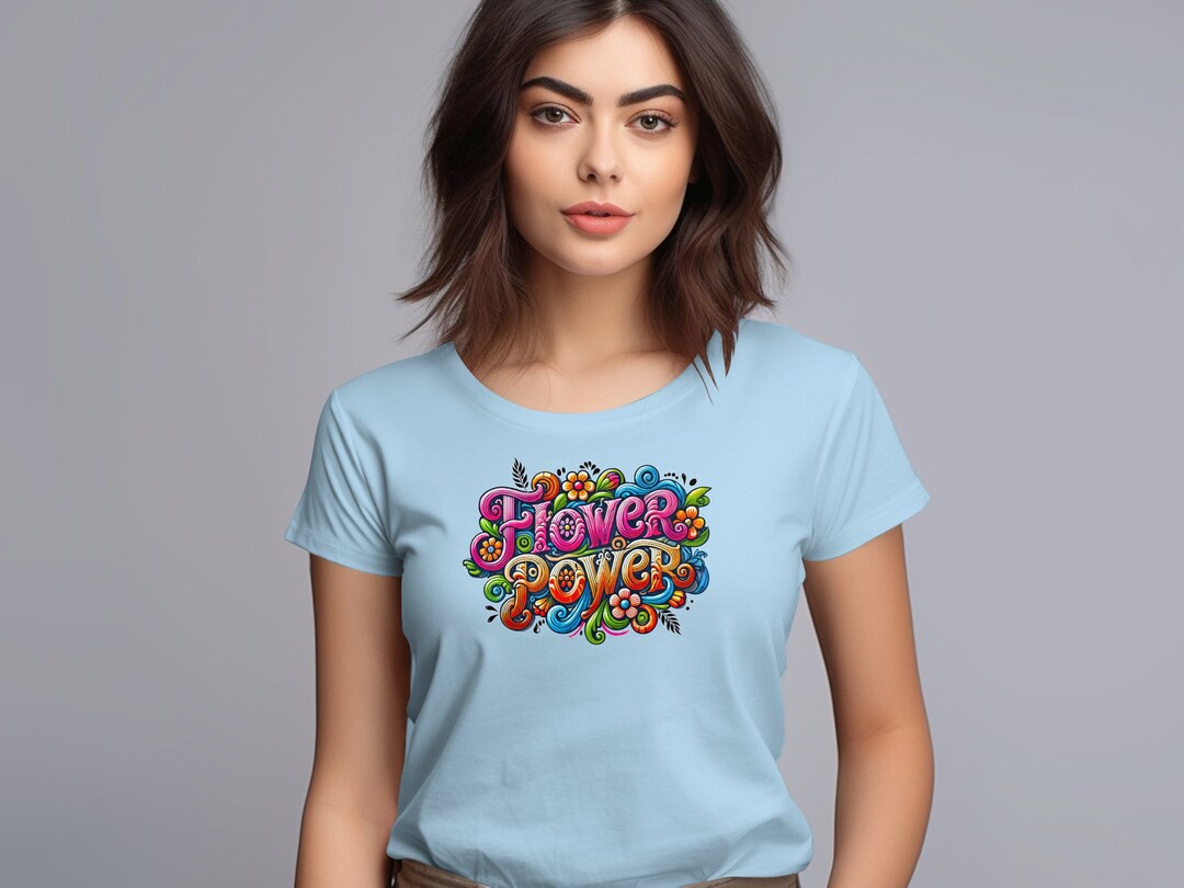 Vintage Flower Power Rainbow T-shirt, Retro 60s 70s Groovy Tee ...