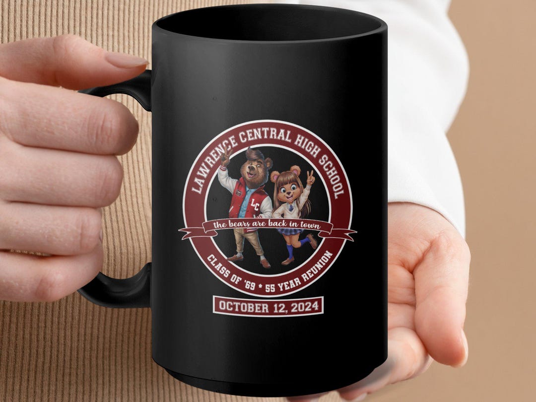 LCHS Class of 1969 55th Reunion Mug, Custom Bear Design, October 12 ...