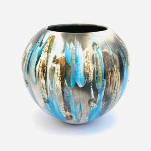 Blue Ceramic Pot With Beautiful Textures. Thoughtful Gift for a Special ...