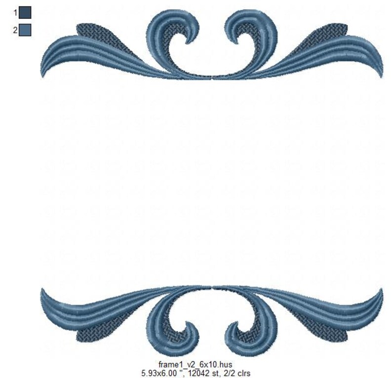 Decorative Royal Brocade Frame Embroidery Design Monogram - Etsy UK