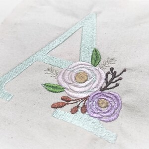 Floral Monogram Embroidery Fonts Design Bundle Flower Bunch Motif ...