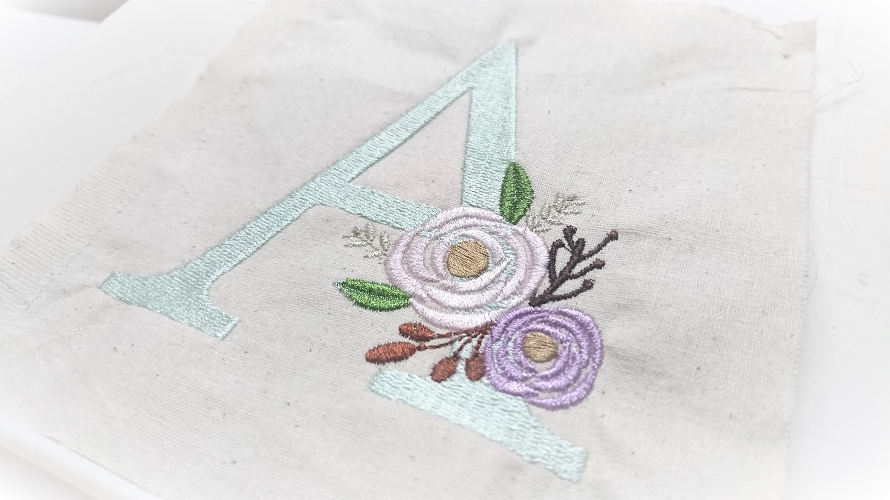 Floral Monogram Embroidery Fonts Design Bundle Flower Bunch - Etsy