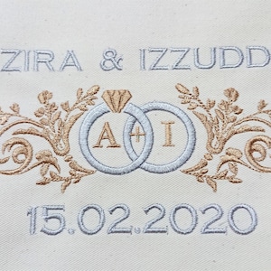 Wedding Frame Embroidery Design in SATIN STITCH for Monogram and ...