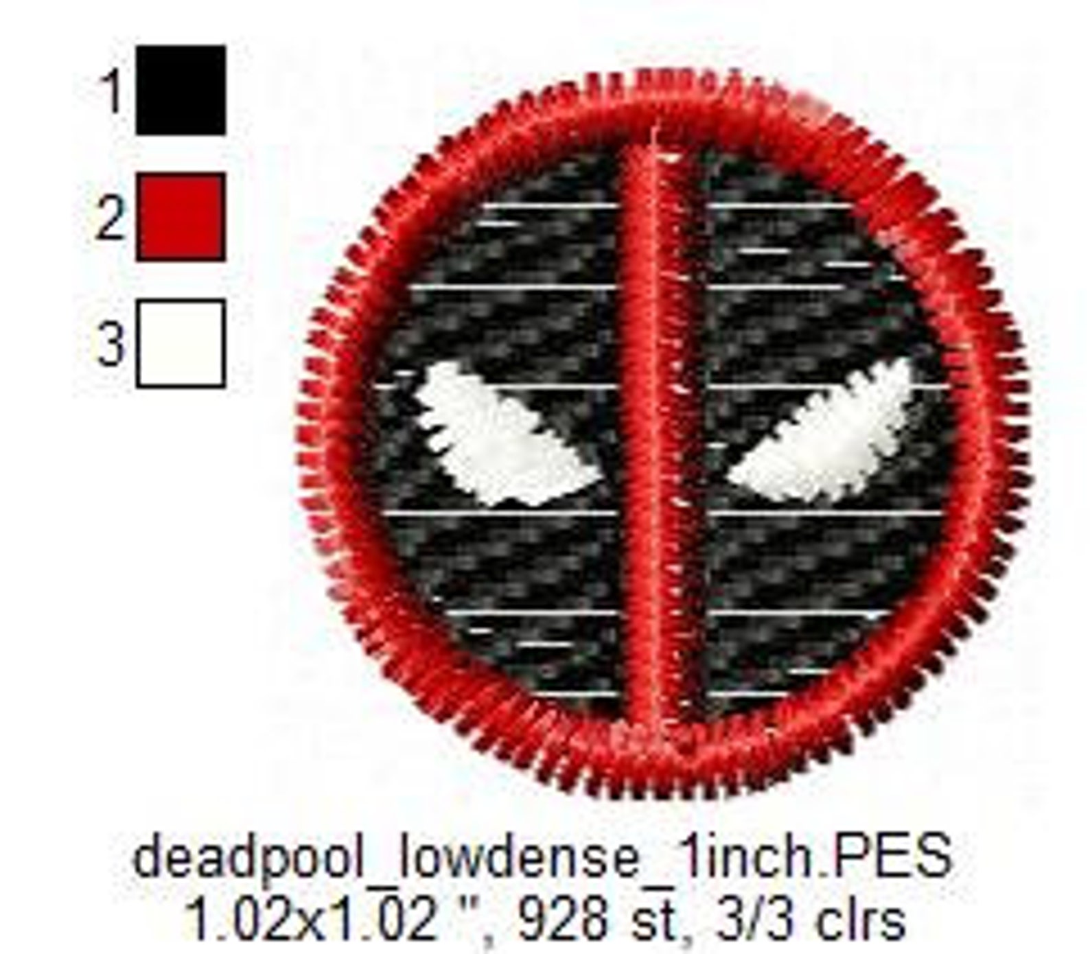 Deadpool logo embroidery design in applique and low density | Etsy