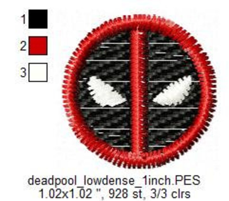 Deadpool logo embroidery design in applique and low density | Etsy