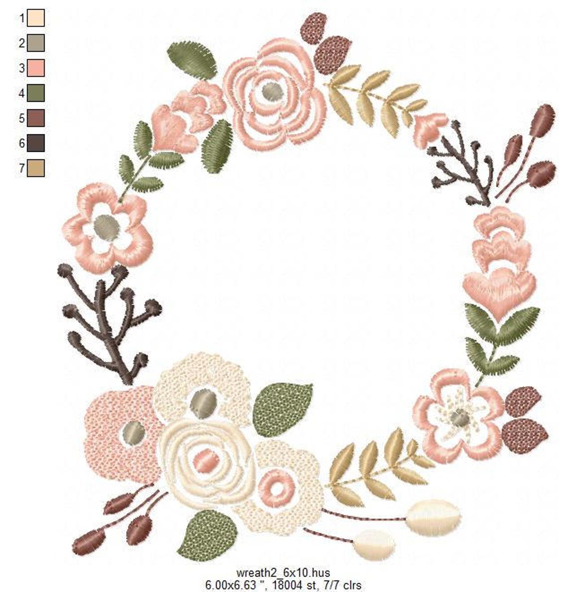 Floral Wreath Font Frame Monogram Design EMBROIDERY DESIGN - Etsy