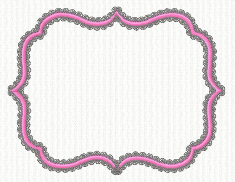 Fancy Decorative Rectangle Applique Embroidery Design Monogram Font ...