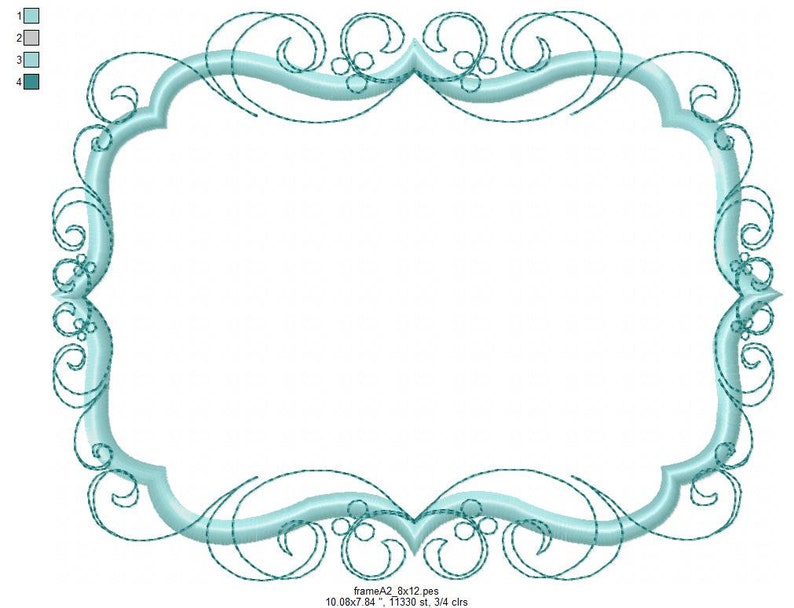 Swirl Decorative Rectangle Applique Frame Embroidery Design - Etsy