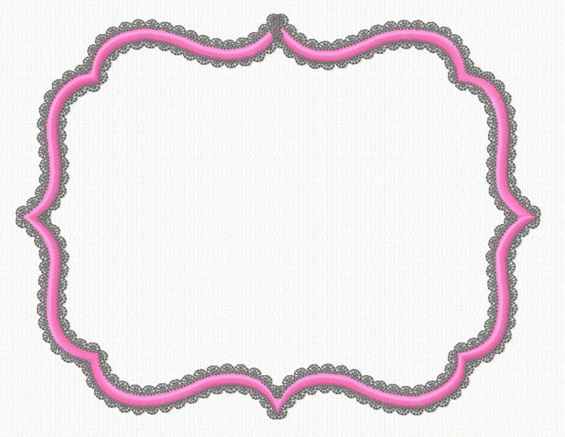 Fancy Decorative Rectangle Applique Embroidery Design Monogram - Etsy