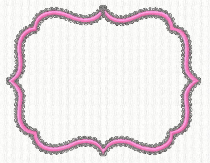 Fancy Decorative Rectangle Applique Embroidery Design Monogram Font ...