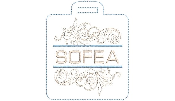 ITH Name Keychain Embroidery Design With Swirl Motif Vintage | Etsy