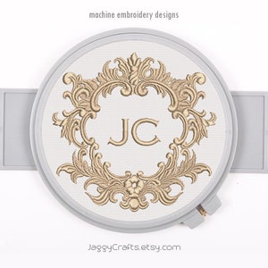 Vintage Royal Baroque Embroidery Design Frame Monogram Scroll Details ...