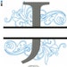 Split Monogram J Embroidery Design Font With Swirl Motif Design in 3 ...