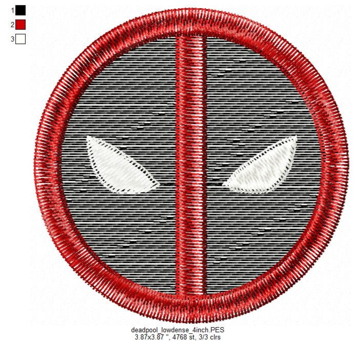 Deadpool Logo Embroidery Design in Applique and Low Density - Etsy UK