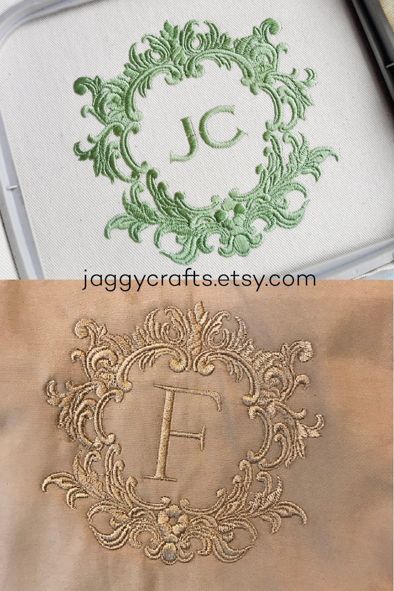 Vintage Royal Baroque Embroidery Design Frame Monogram Scroll - Etsy UK