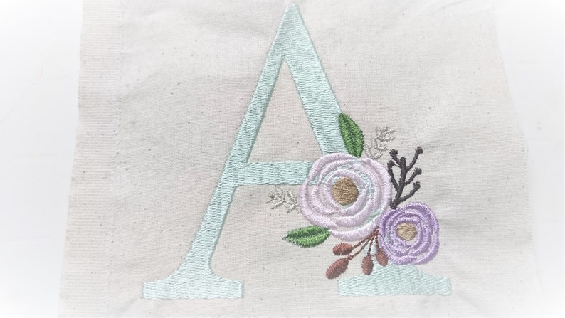 Floral Monogram Embroidery Fonts Design Bundle Flower Bunch - Etsy