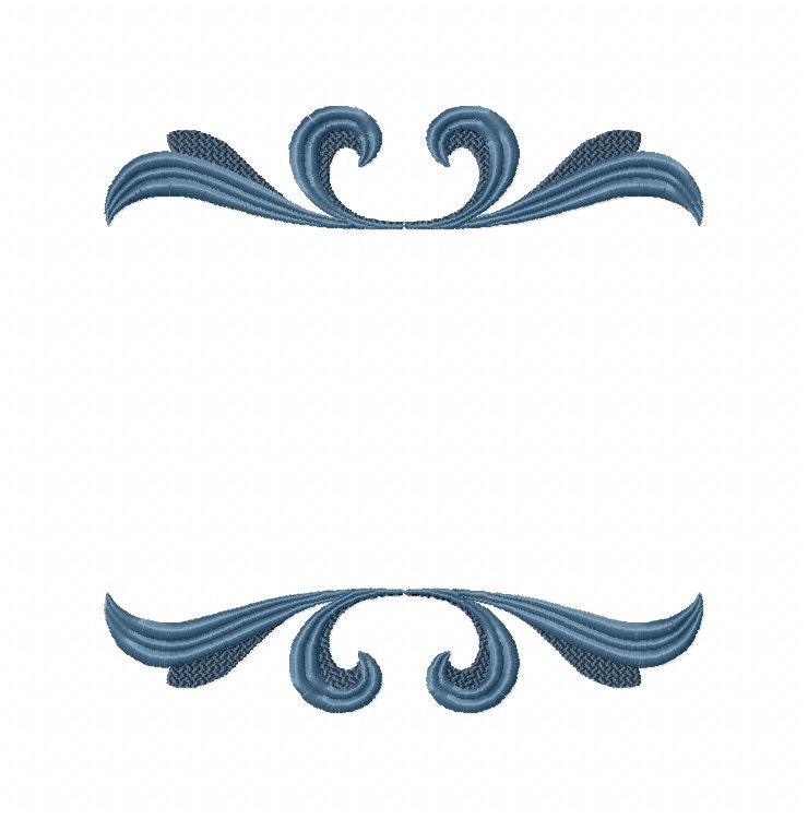 Decorative Royal Brocade Frame Embroidery Design Monogram - Etsy