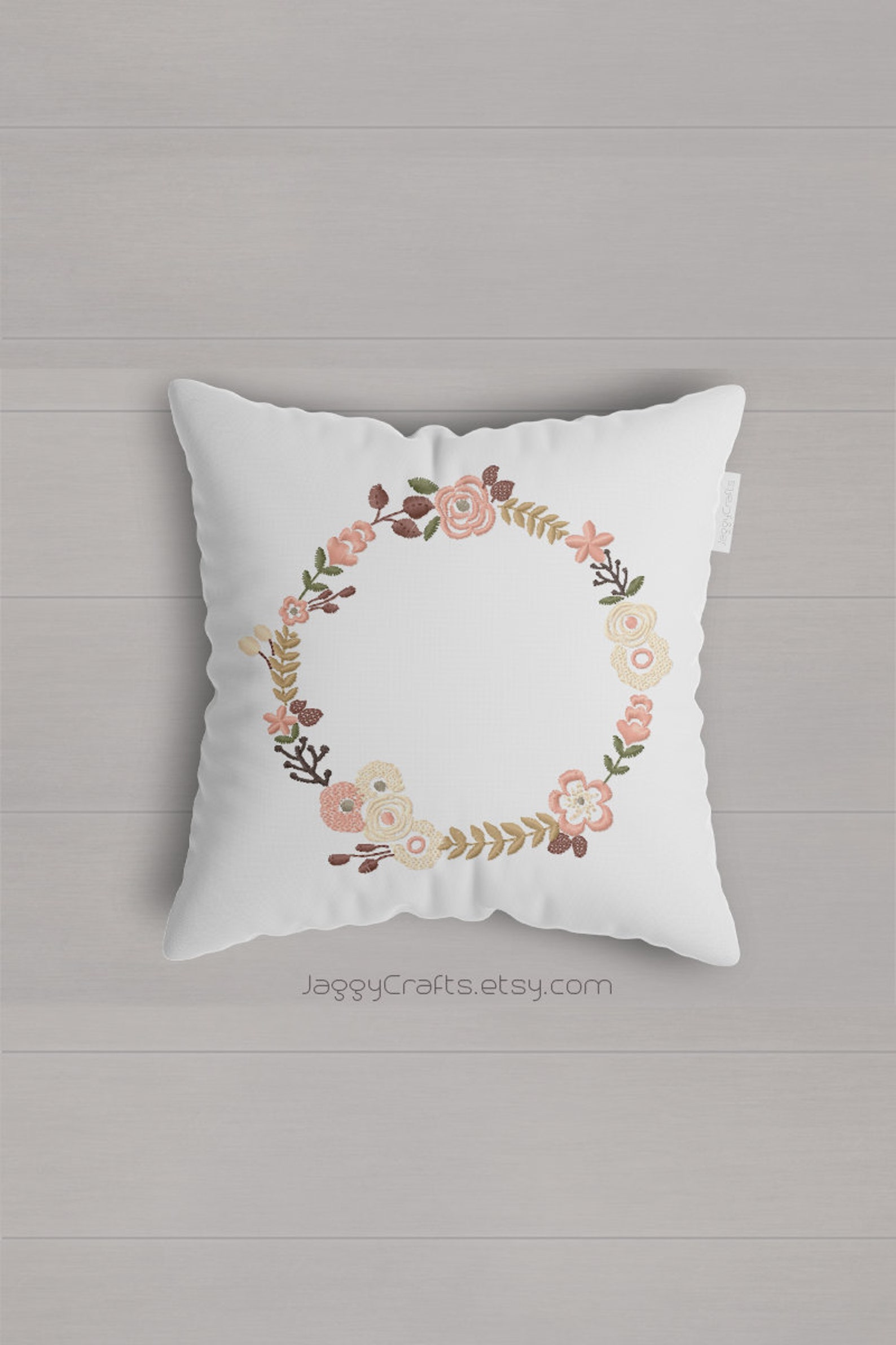 Floral Wreath Embroidery Frame Design for Monogram With SMALL | Etsy