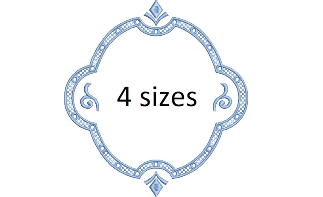 Vintage Frame Monogram Mindy Machine Embroidery Pattern Instant ...