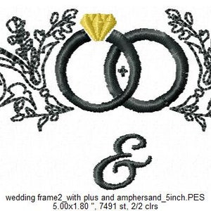 Wedding Frame Embroidery Design in OUTLINE STITCH for Monogram and ...