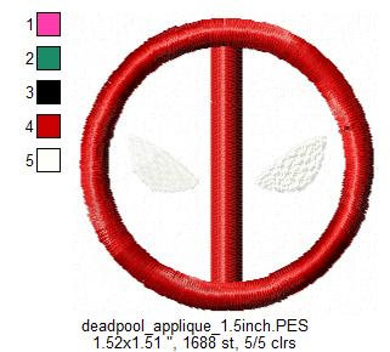 Deadpool Logo Embroidery Design in Applique and Low Density - Etsy UK