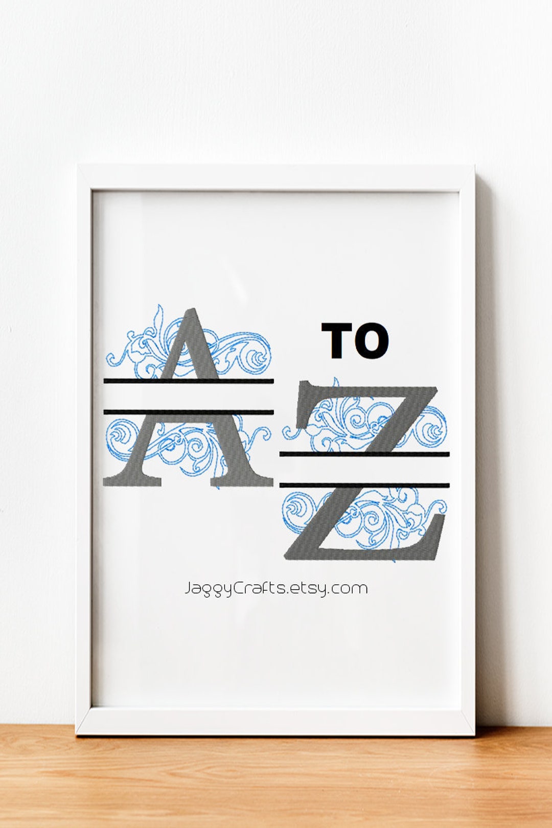 Split Monogram Embroidery Design Fonts Bundle Swirl Motif Design in 3 ...