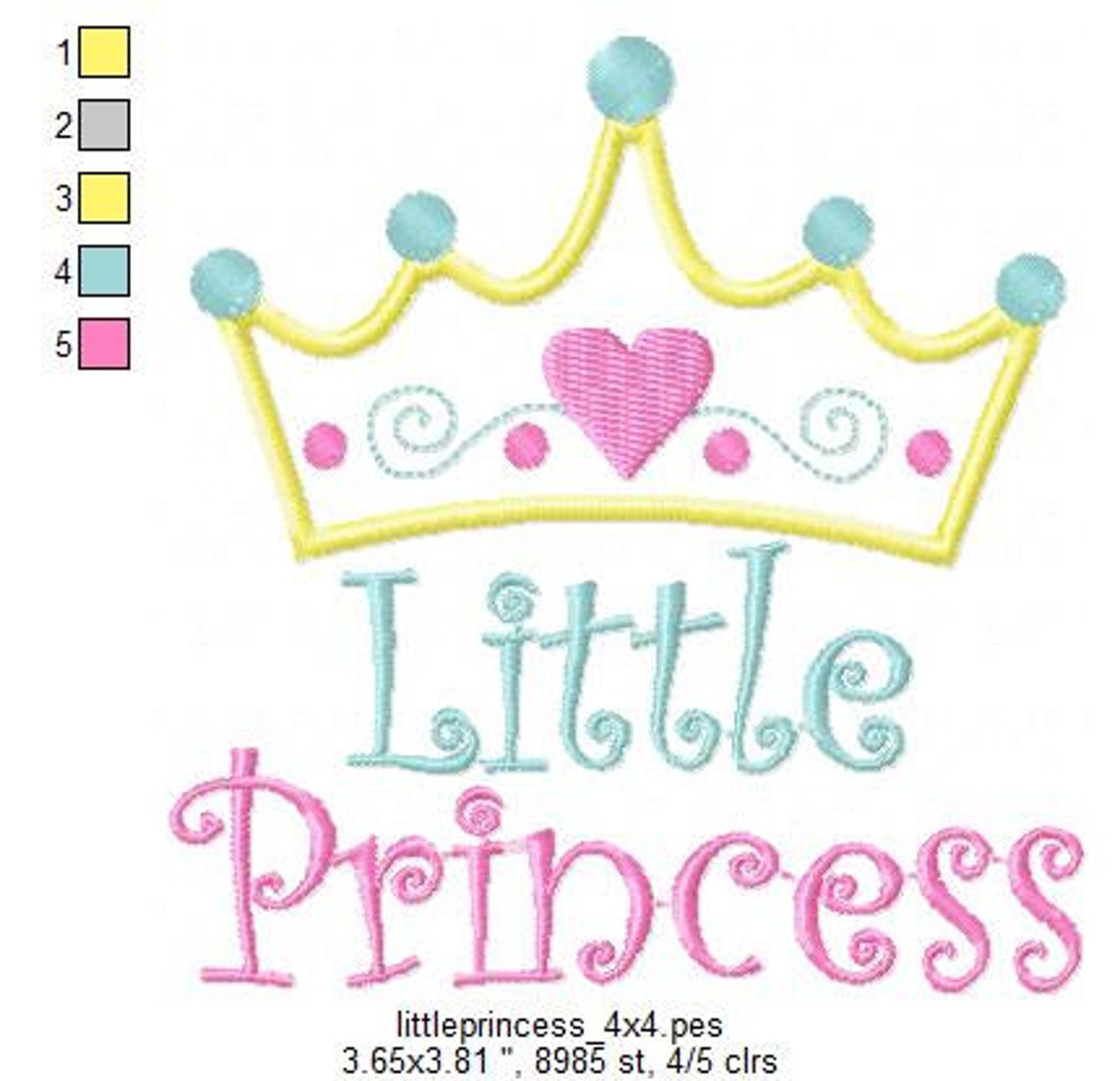 Little Princess Crown Applique for Cute Baby Girl Machine - Etsy