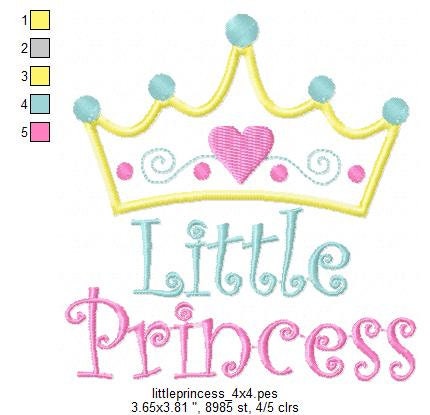 Little Princess Crown Applique for Cute Baby Girl Machine Embroidery ...