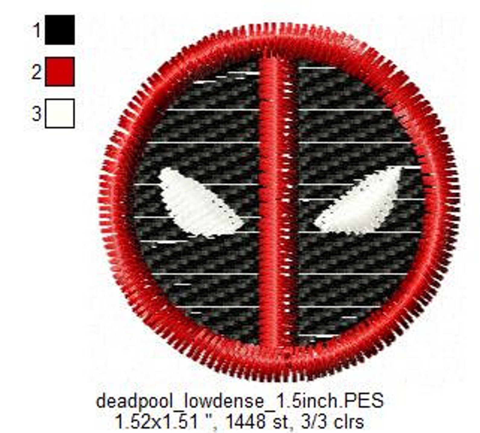 Deadpool logo embroidery design in applique and low density | Etsy