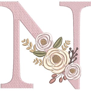 Floral Monogram Embroidery Fonts Design Bundle Flower Bunch Motif ...