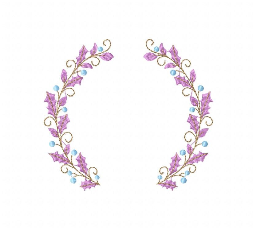 Simple Floral Wreath Embroidery Frame Design BUNDLE for - Etsy
