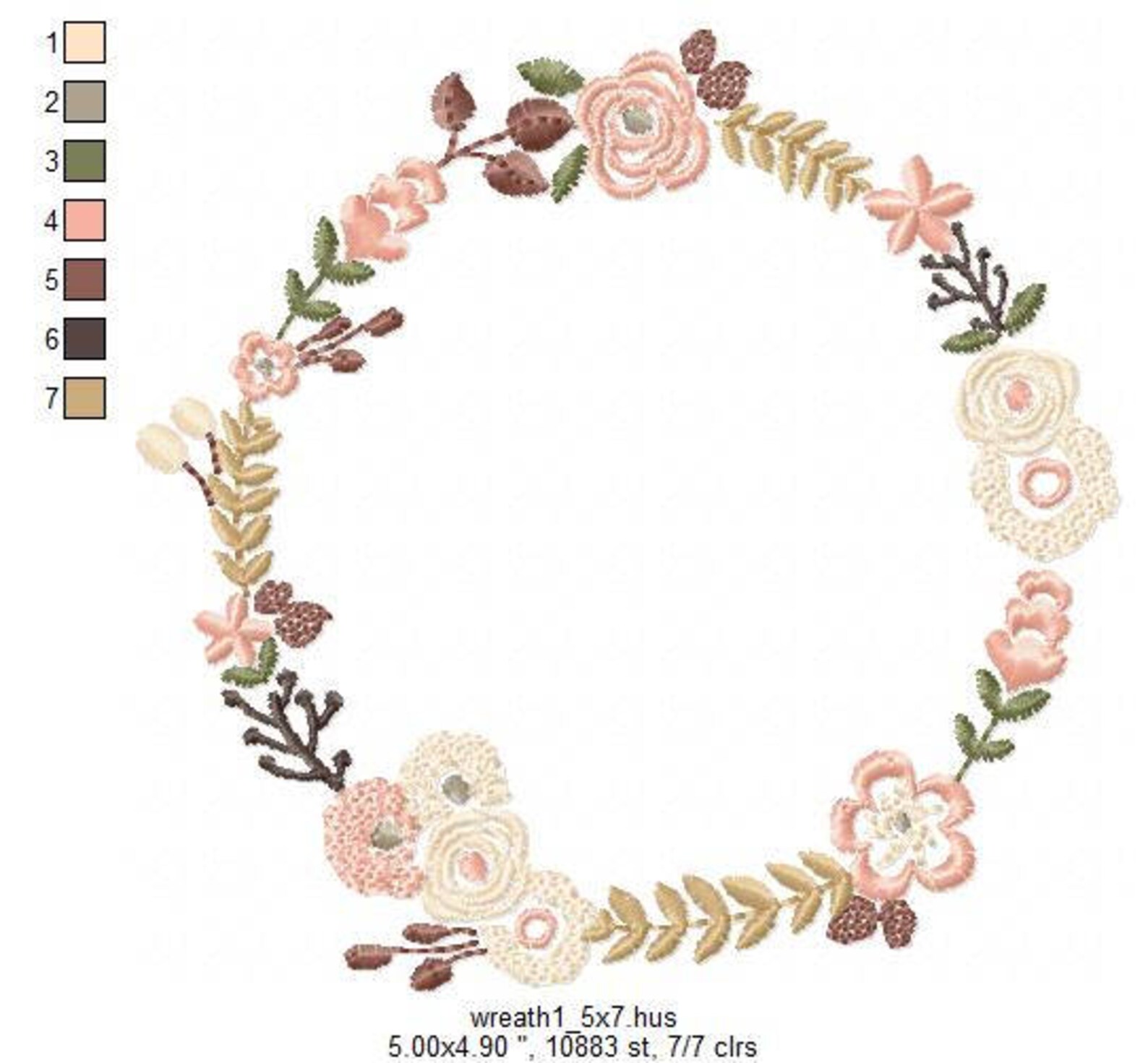 Floral Wreath Embroidery Frame Design for Monogram With SMALL | Etsy