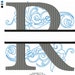 Split Monogram R Embroidery Design Font With Swirl Motif Design in 3 ...