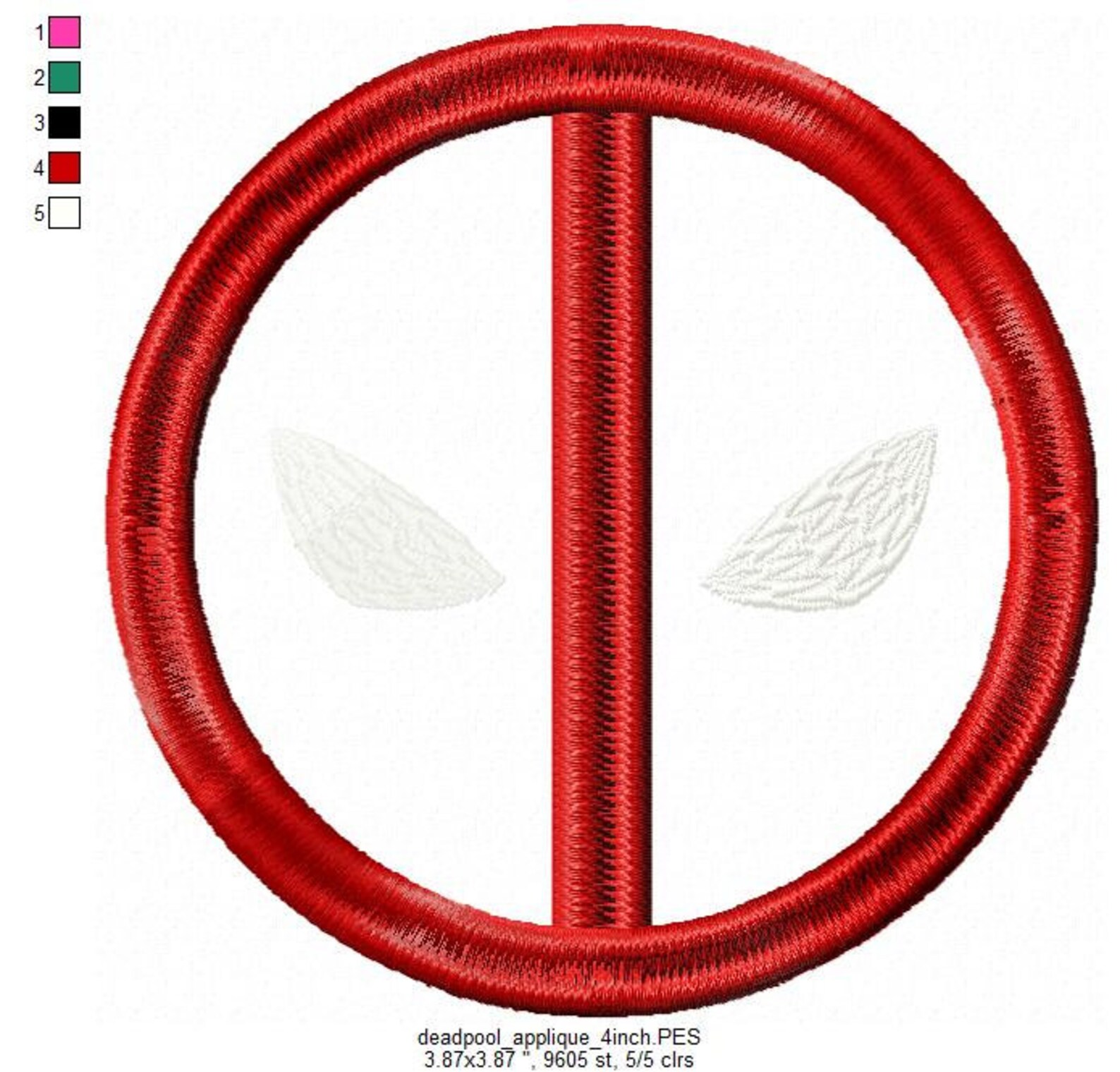 Deadpool logo embroidery design in applique and low density | Etsy